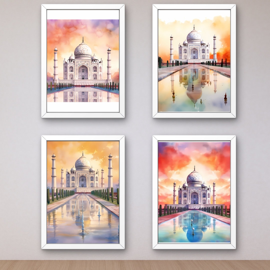 Taj Mahal Printable Wall Art, for Digital Download, Set of Posters ...