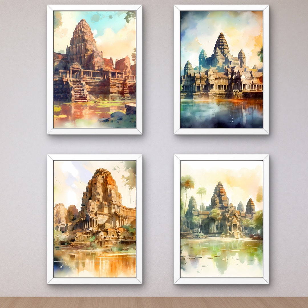 Angkor Wat Printable Wall Art, for Digital Download, Set of Posters ...