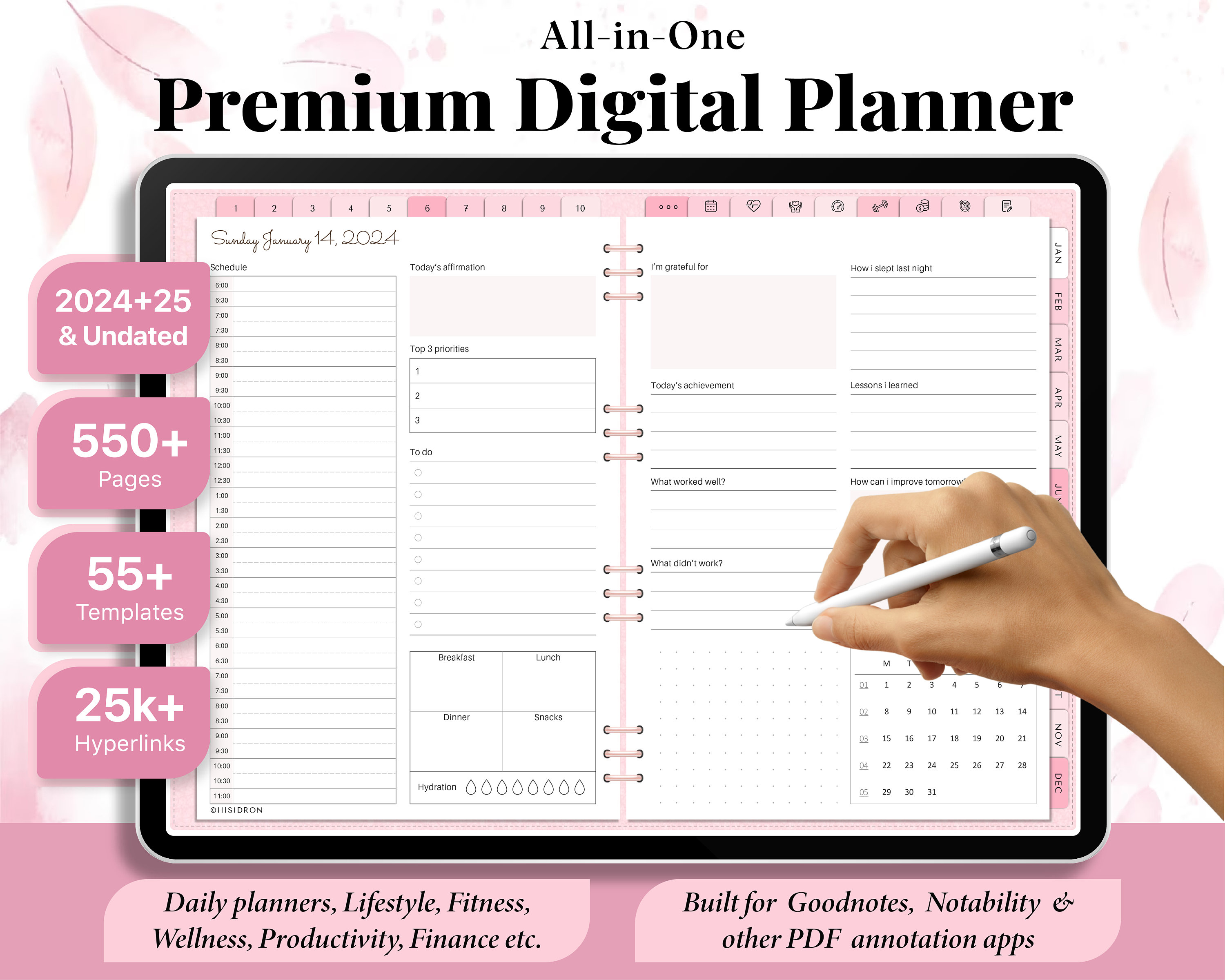 Digital Planner iPad 2024 & 2025! Plus Undated, Ipad, Goodnotes ...