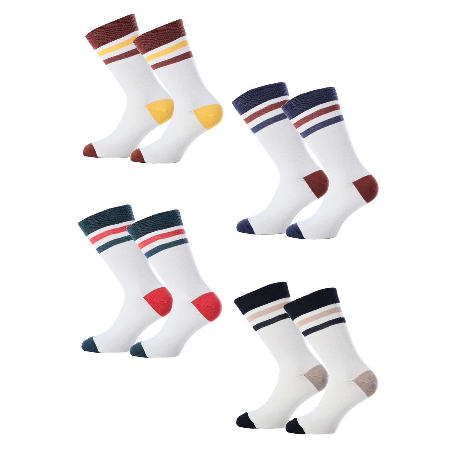 Mens Retro Socks, Athletic Socks, Stripe Socks, 80s Socks, Eco-friendly ...