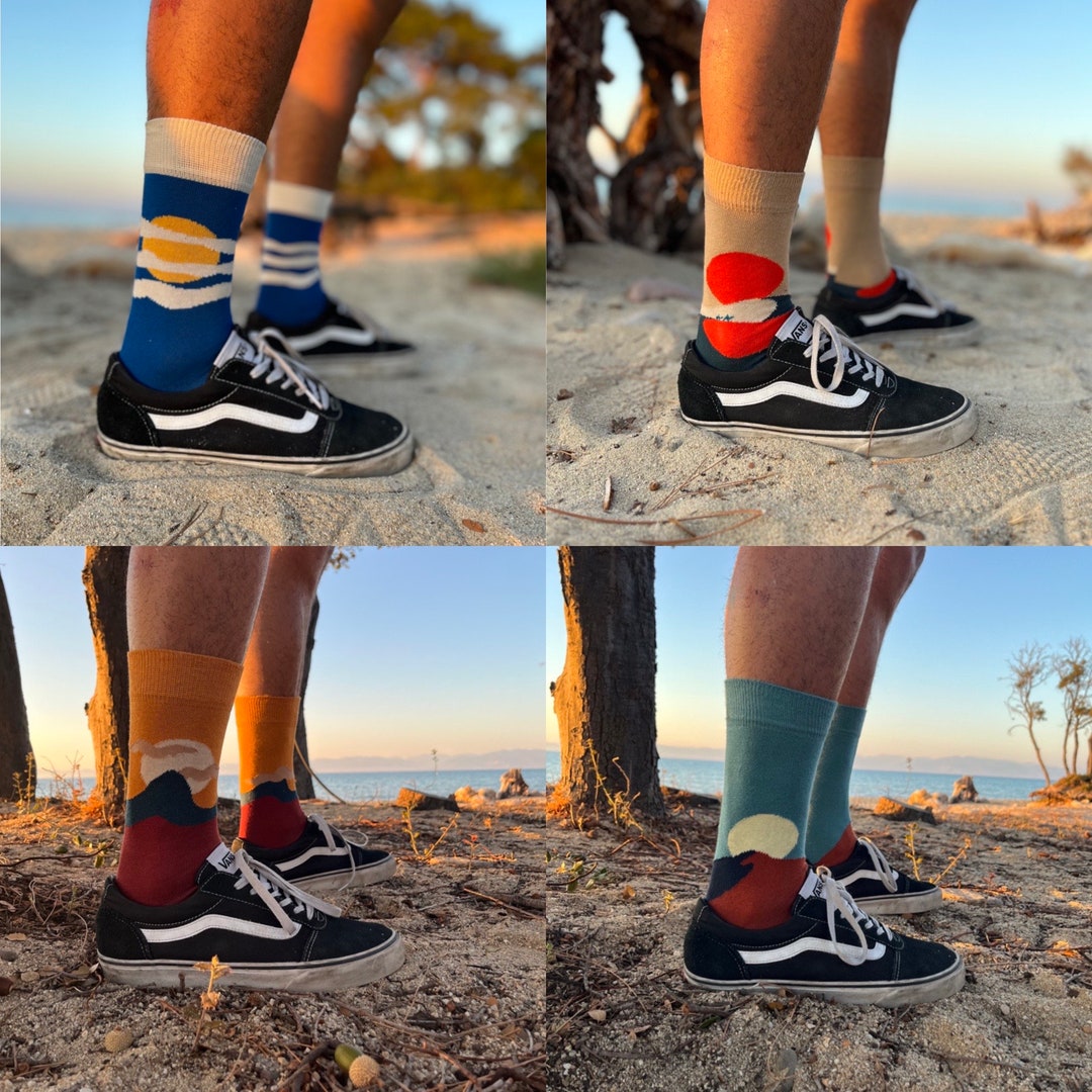 Mens Scenic Theme Socks 8 Diverse Landscape Patterns Perfect for Every ...