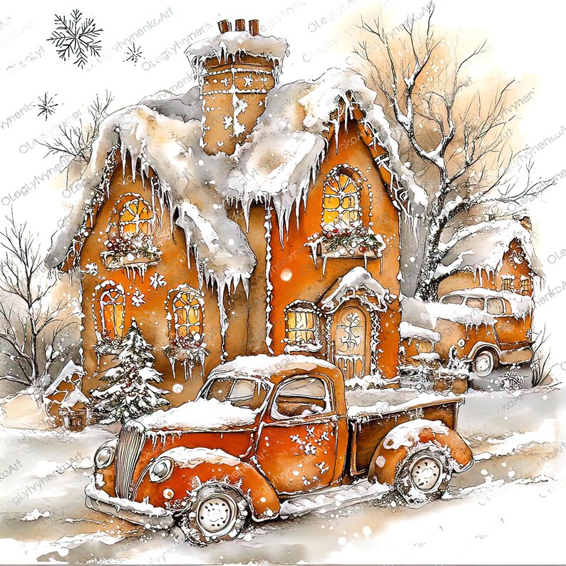 12 Christmas Gingerbread Houses Clipart, Christmas Gingerbread ...