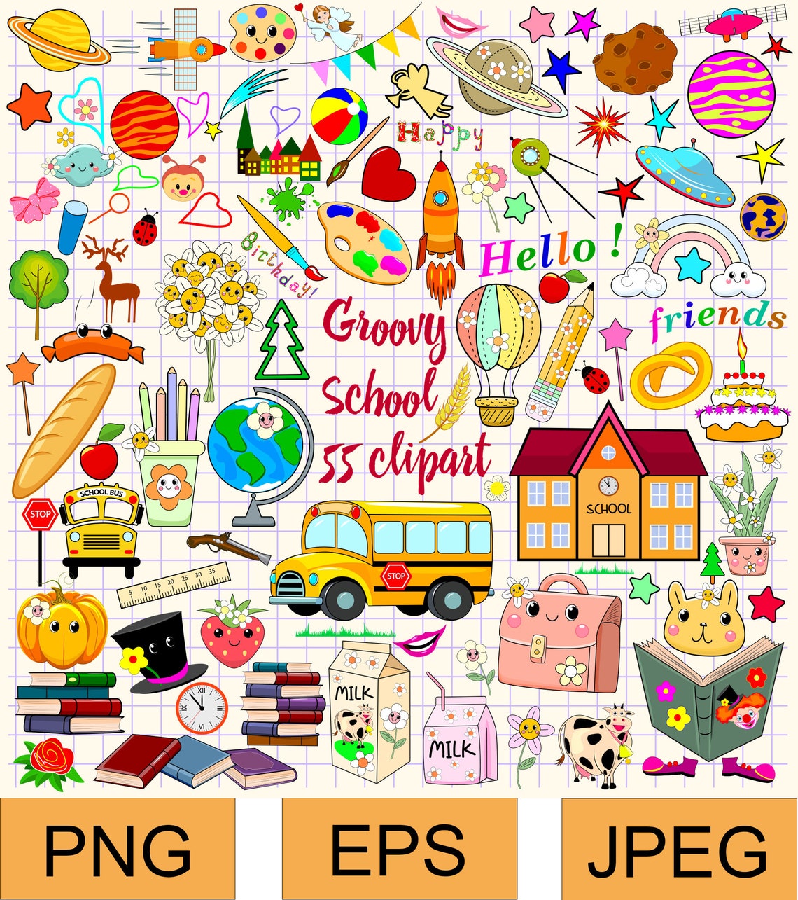 Groovy School PNG, School Clipart, Back to School, Favorite School ...