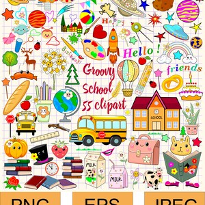 Groovy School PNG, School Clipart, Back to School, Favorite School ...