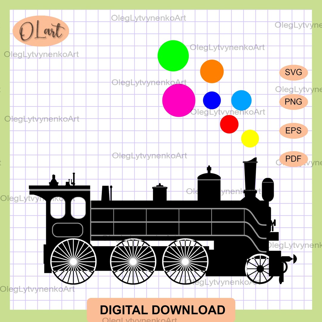Train Steam Locomotive Icon, Retro, Steam Locomotive SVG, Train ...