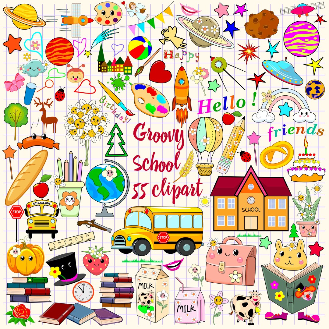 Groovy School PNG, School Clipart, Back to School, Favorite School ...