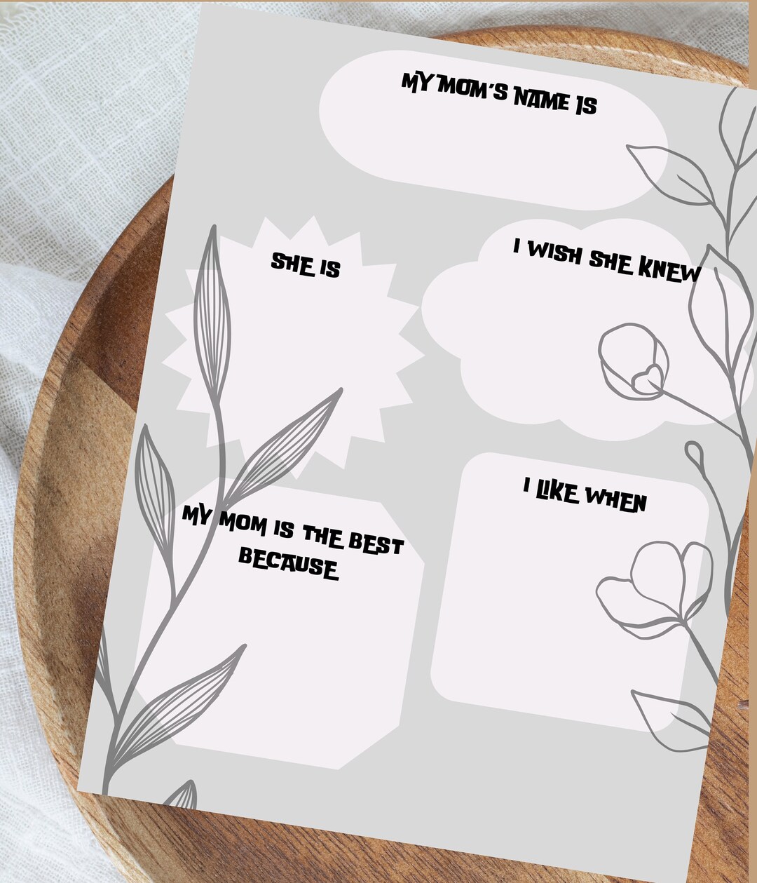 Printable Mothers Day Gift From Kids to Mom Why I Love Mom the Best Mom ...