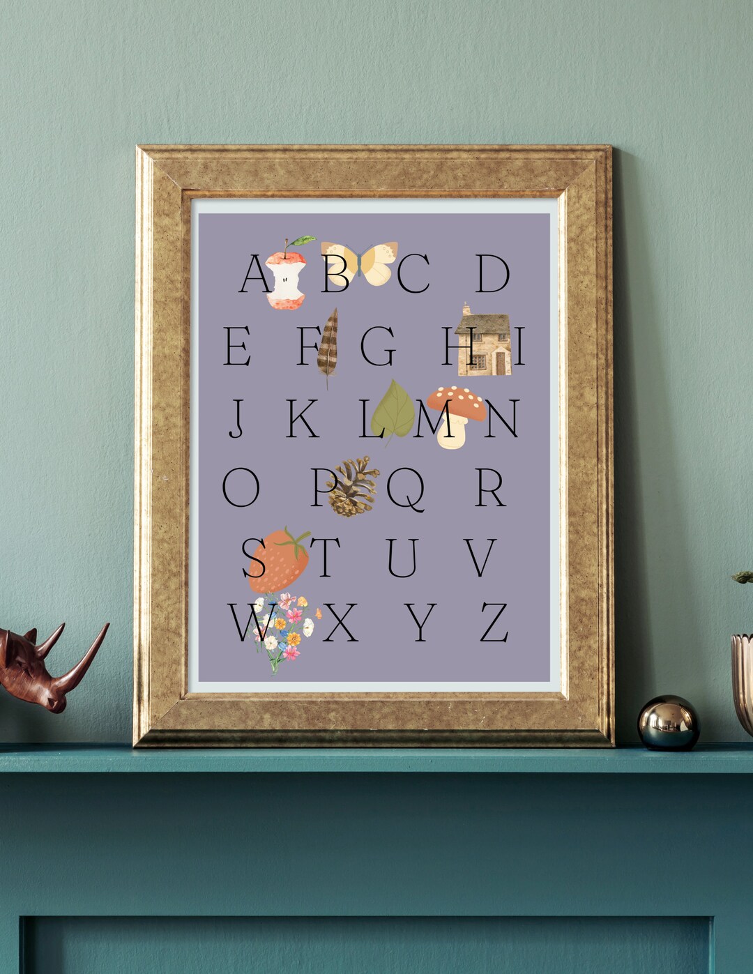 Alphabet Cottage Core Letters Playroom Posters - Etsy