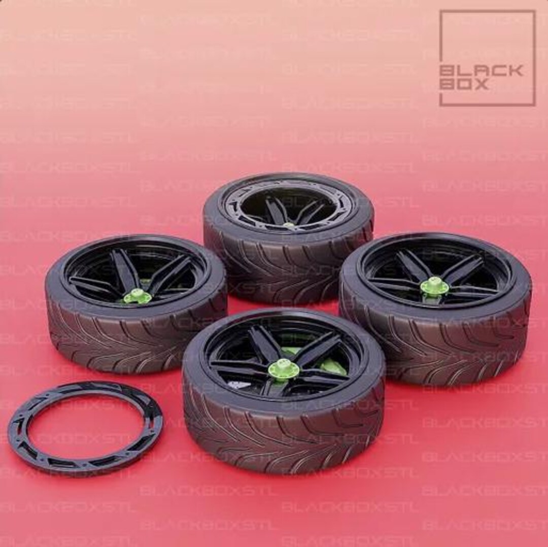 1/24 1/25 Scale Model Wheels BLZR Wheel Set Front and Rear Set Resin ...