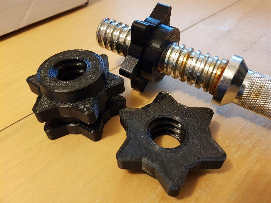 2) 1" Weight Check Nut Spin Lock Screw Dumbbell Spinlock Collars ...