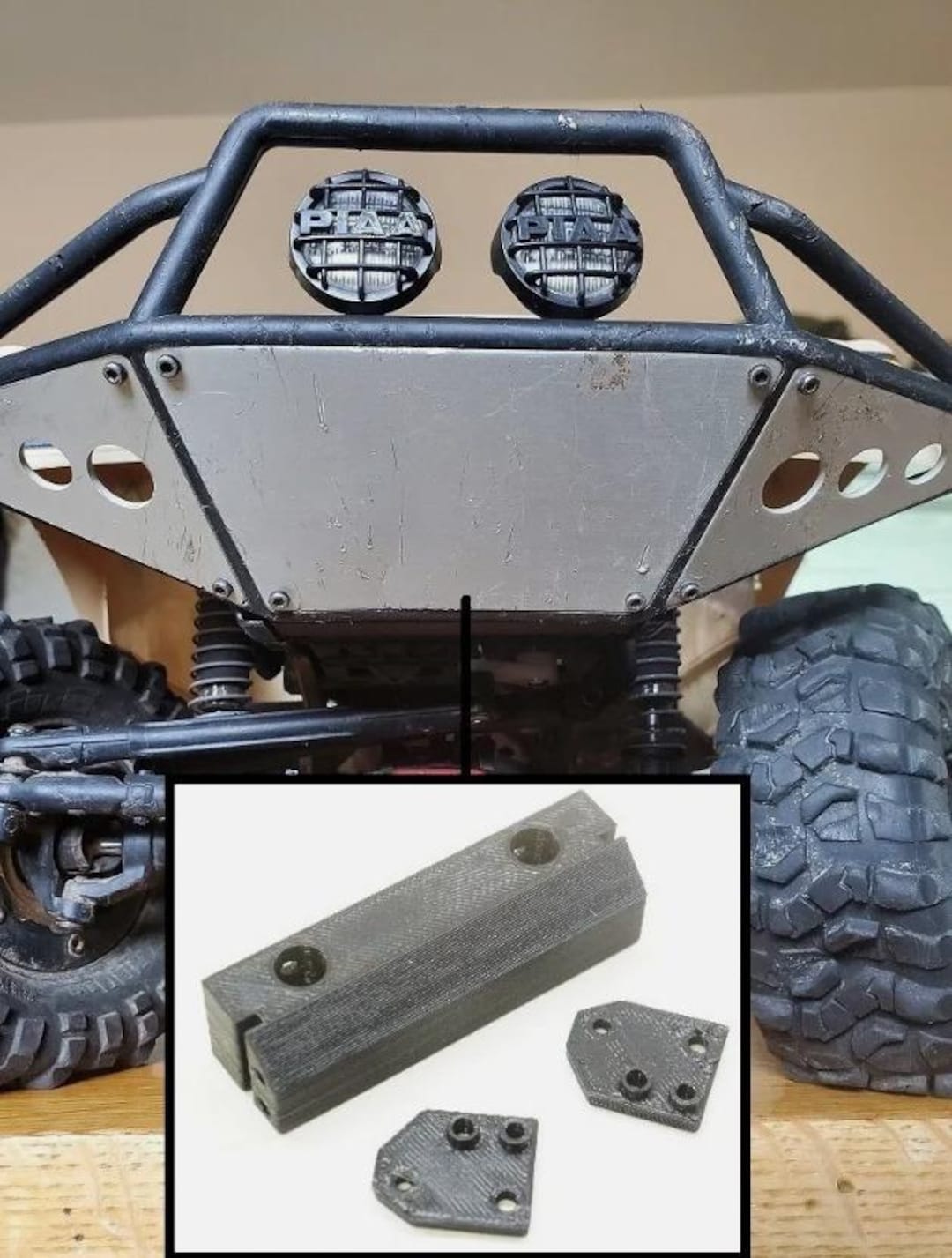 Raised Front Bumper Mount Upgrade Tall Axial SCX10 II Trail Honcho 4wd ...