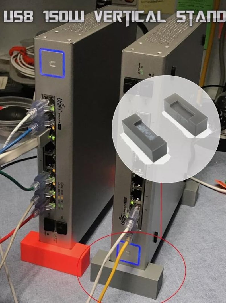 Vertical Stand for Unifi Network Switch 8 POE USW-8 8 Port 150w Cooling ...