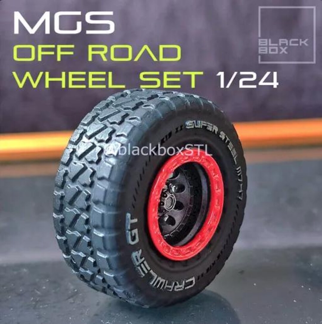 1/32 Scale Model Wheels MGS Offroad Wheel Set Front and Rear Set Resin ...