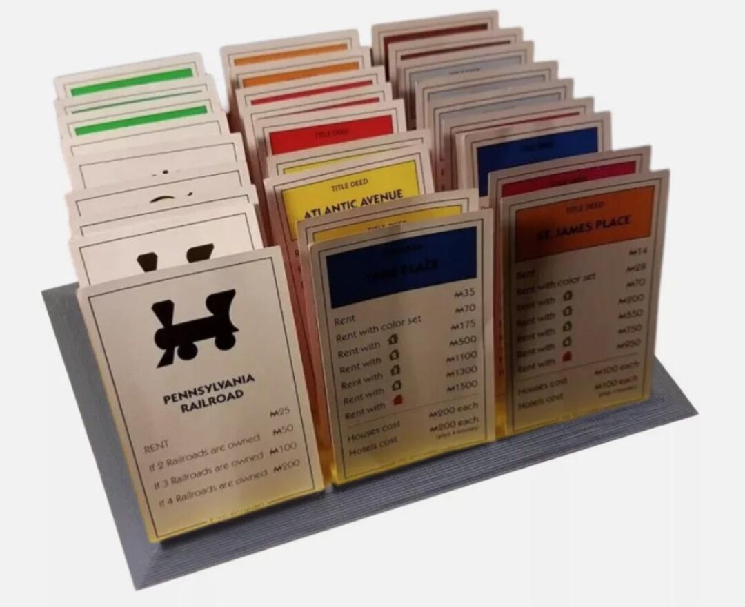 3D Monopoly Deed / Property Cards Organizer Storage Rack Holder - Etsy