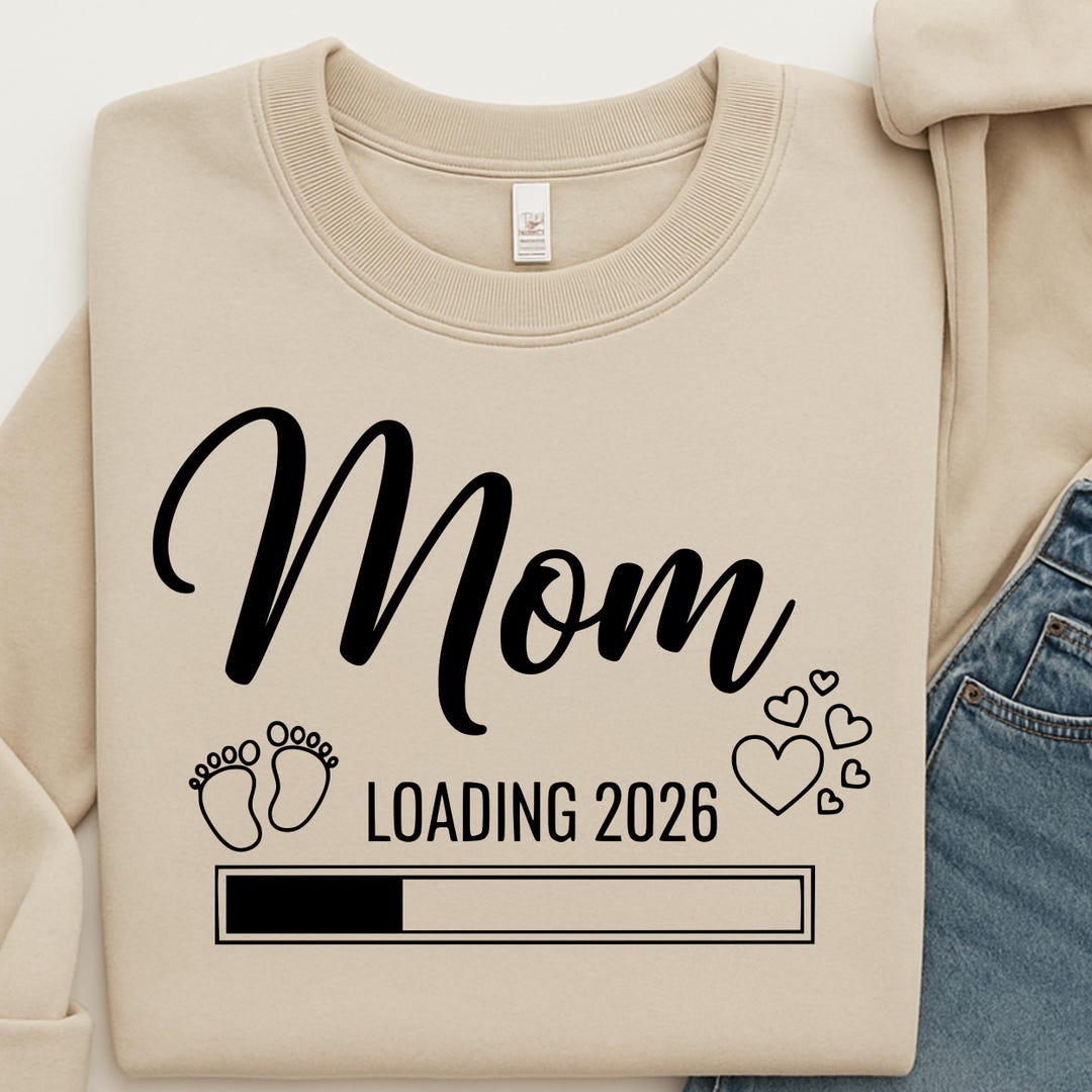 Mom Loading 2026 SVG PNG JPG Digital Download Pregnancy Announcement ...