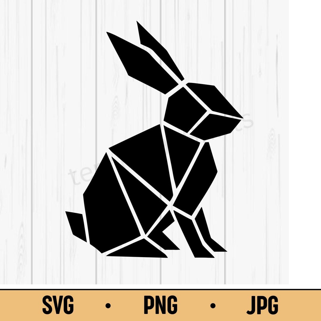 Geometric Rabbit SVG PNG JPG – Polygon Bunny Animal Vector, Abstract ...
