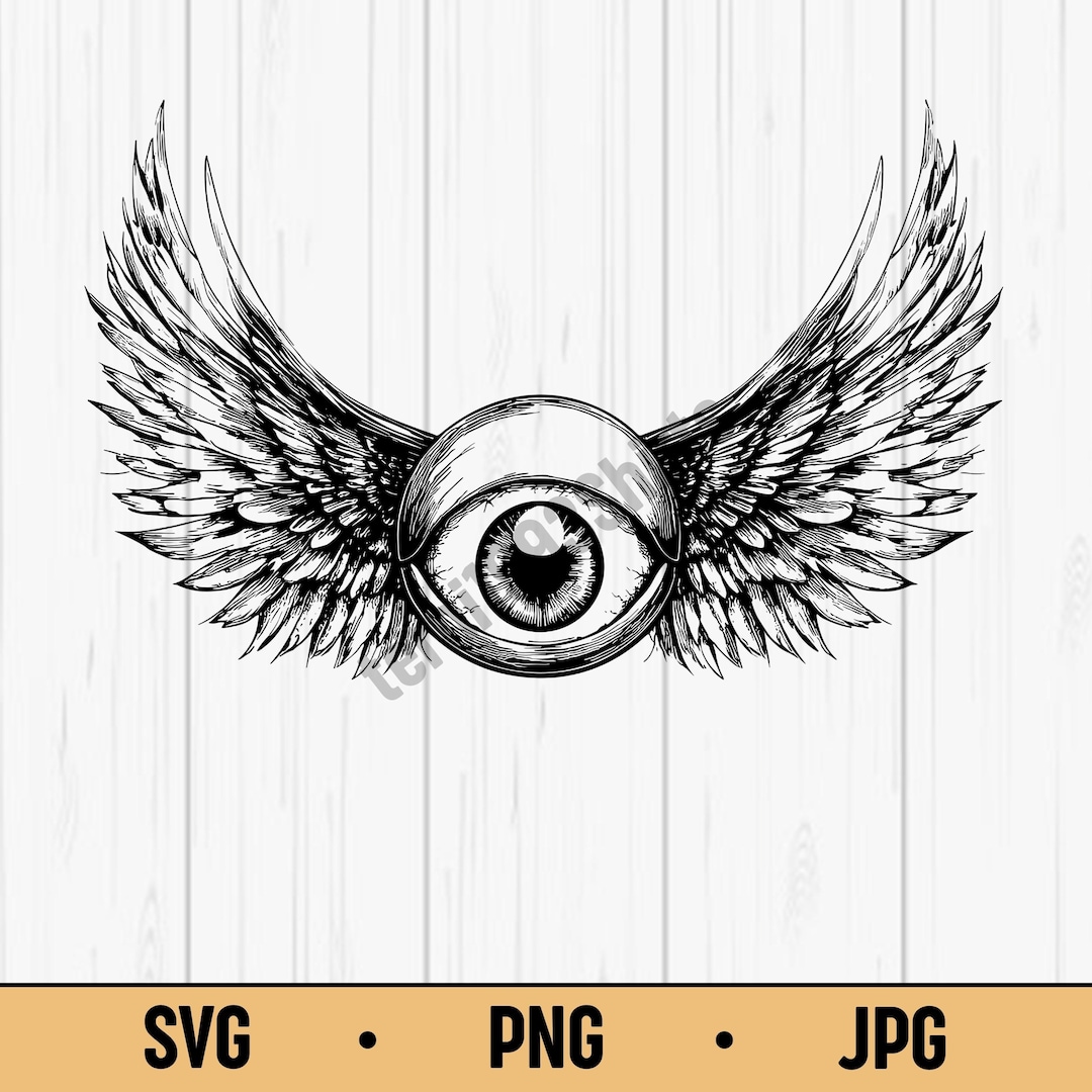 Winged Eye PNG SVG – Mystical All-seeing Eye With Wings Illustration ...
