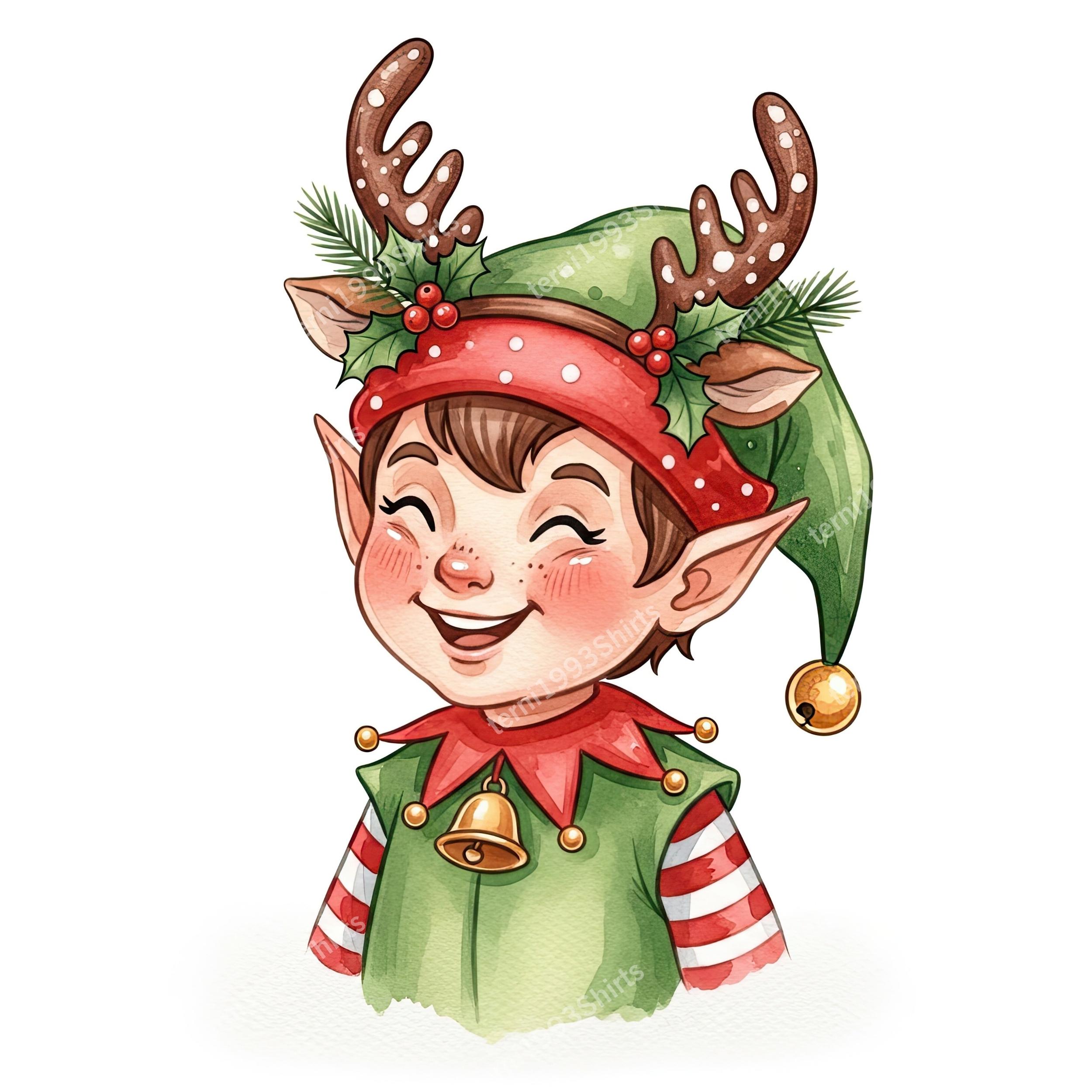 20 Christmas Elf Watercolor Clipart Bundle - Christmas Elf JPG Digital ...
