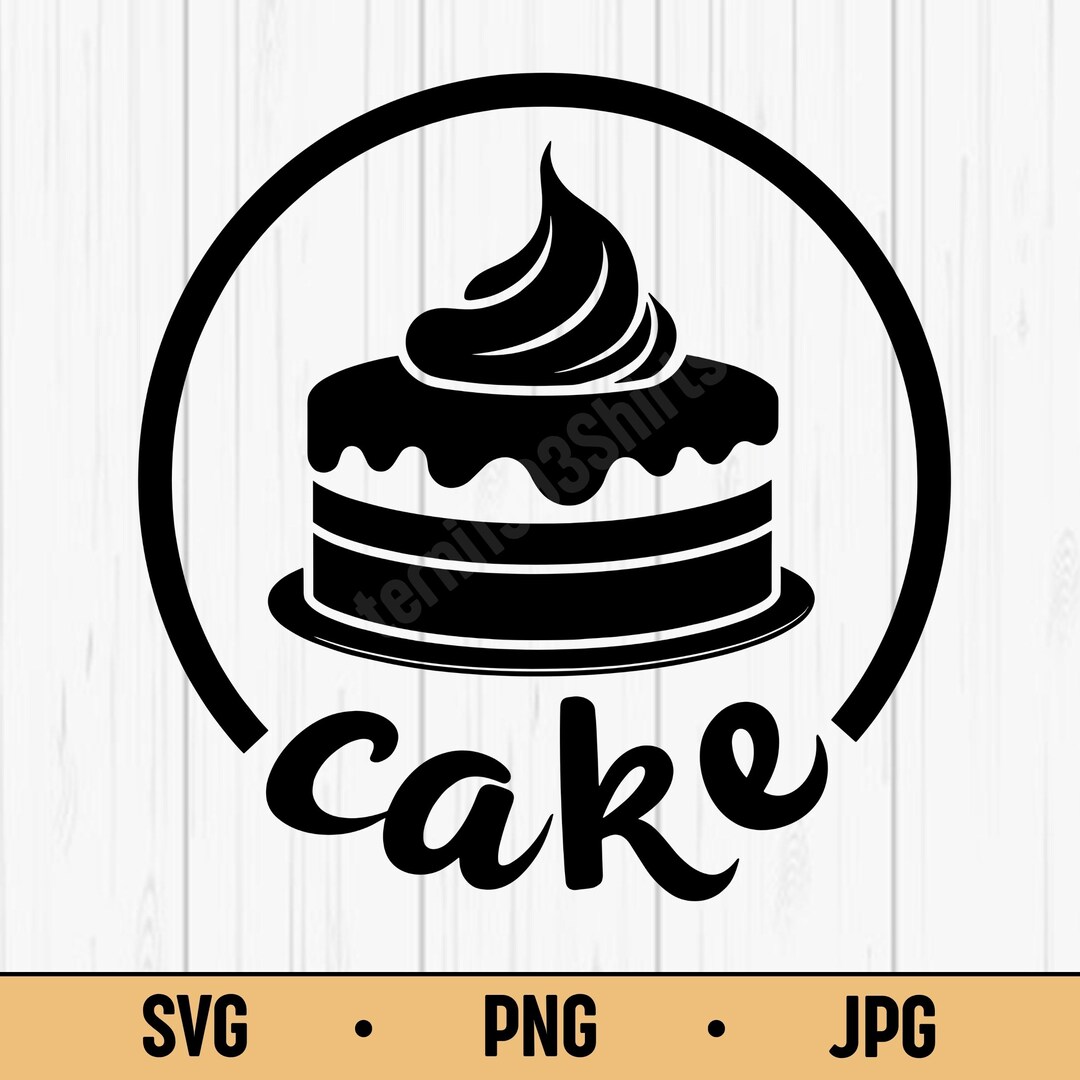 Cake Logo SVG PNG JPG – Dessert Symbol Vector, Digital Download for ...