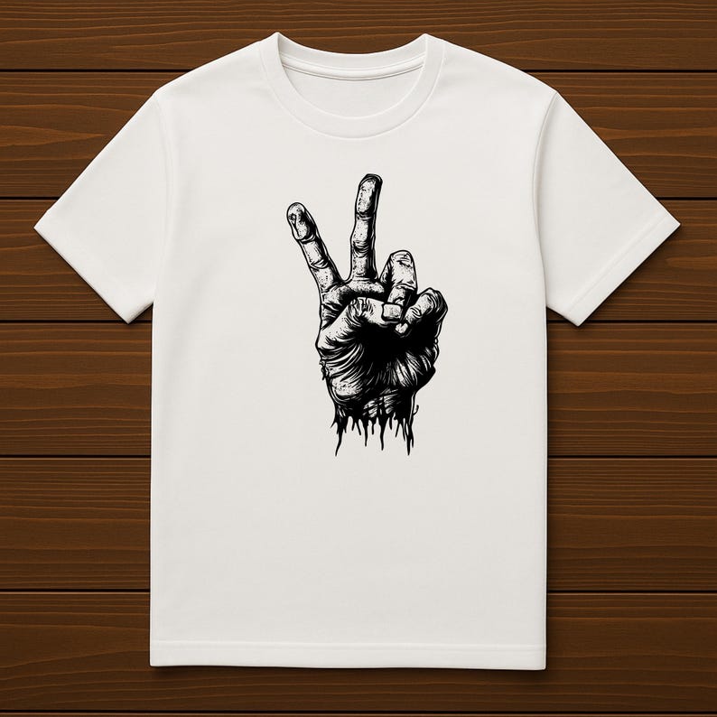 Zombie Peace Hand PNG SVG – Horror Hand Showing Peace Sign Illustration ...