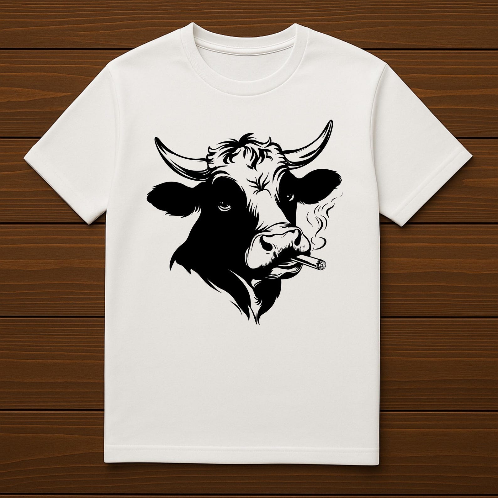 Smoking Cow PNG SVG – Cool Cartoon Cow Head With Cigarette Illustration ...