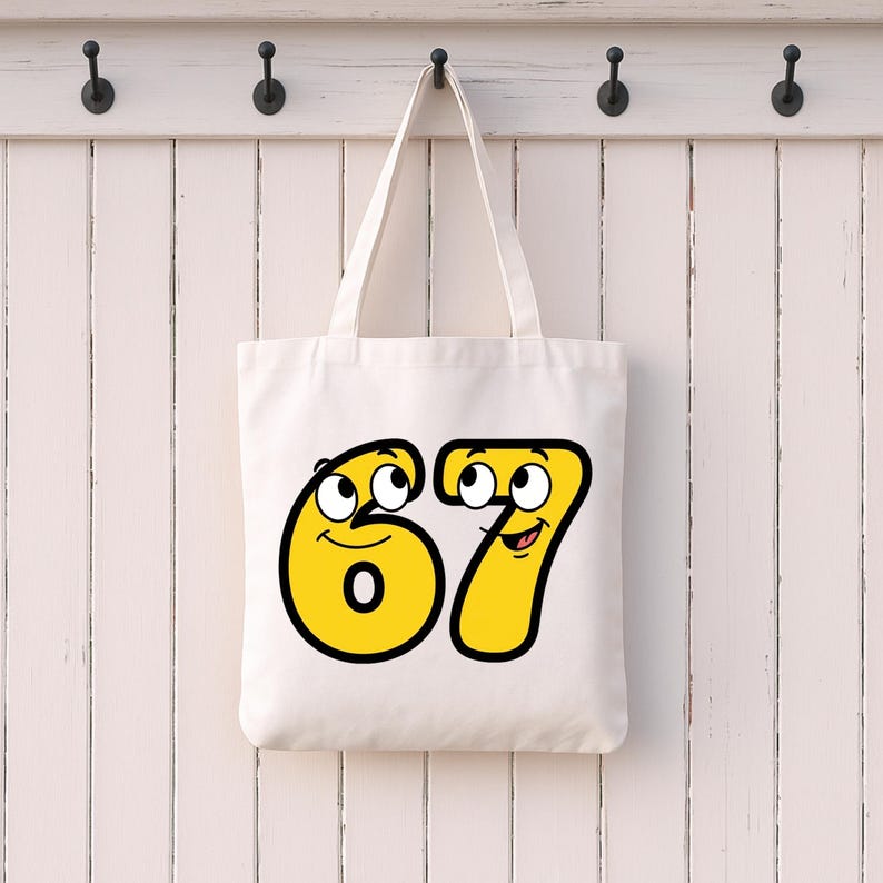 Cute 67 Meme Cartoon Characters PNG - Funny Yellow Number Faces, Viral ...
