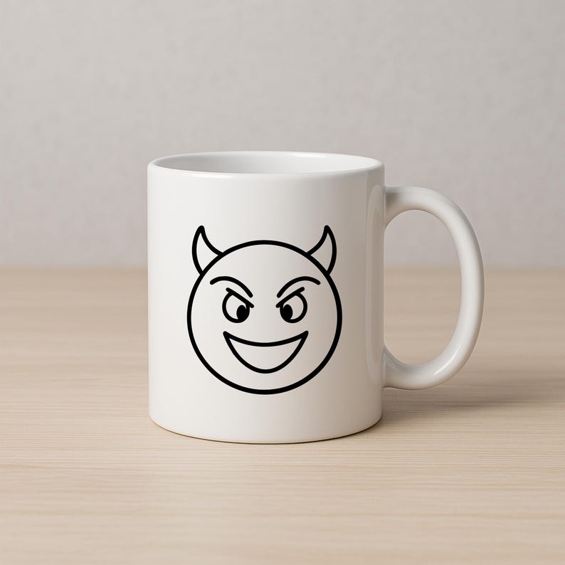 Devil Smiley SVG PNG JPG – Funny Demon Emoji Design, Digital Download ...