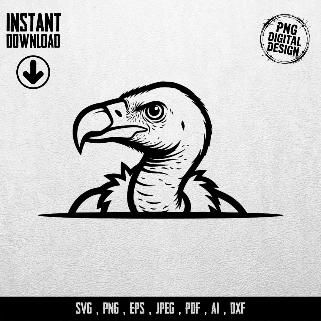 Vulture Peeking Digital Designs SVG, Vector Graphics, DIY Crafts ...