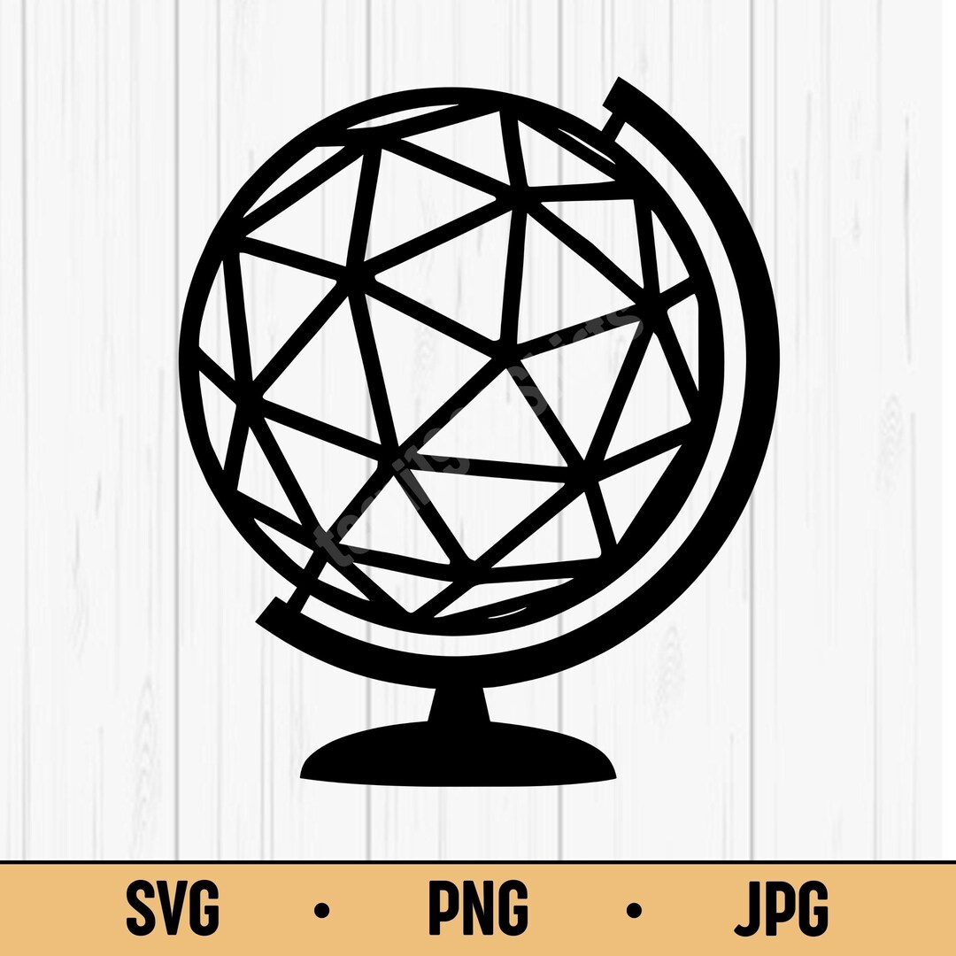Globe - World Map Planet Earth SVG PNG JPG Digital Download - Etsy