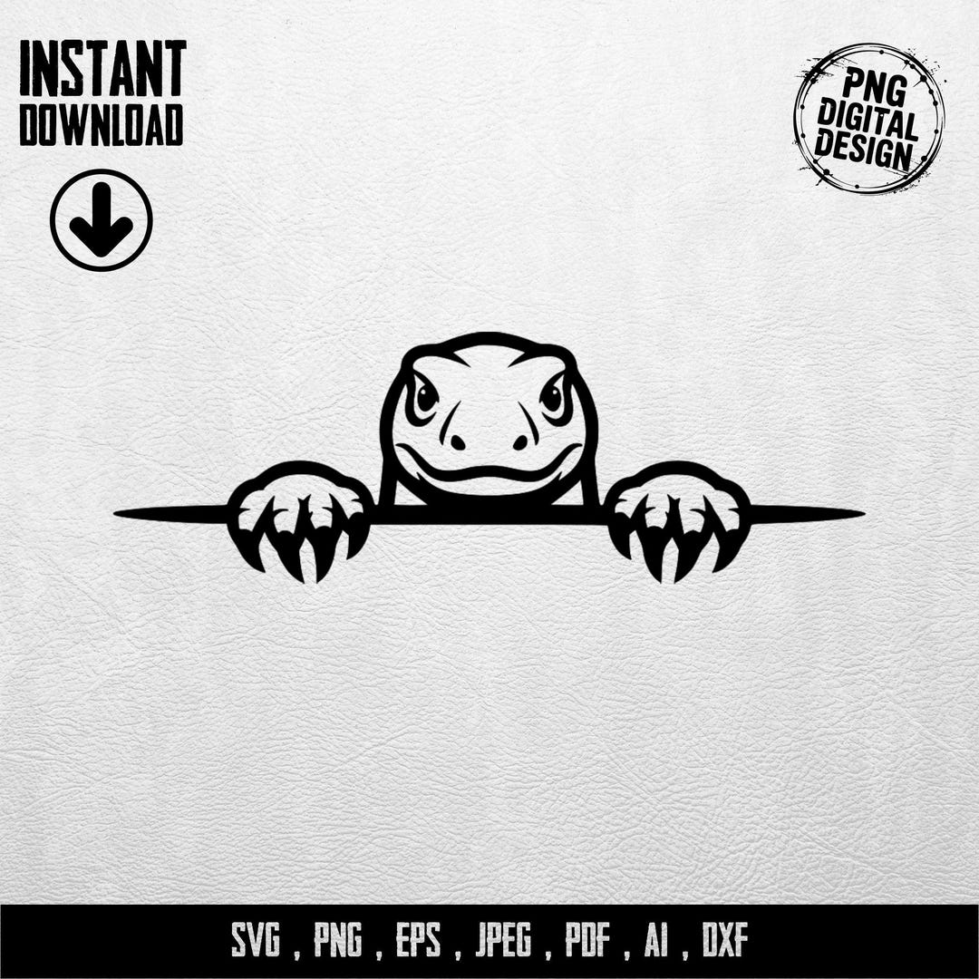 Lizard Peeking SVG, Reptile Vector Clipart, Gecko PNG Cut File, Instant ...