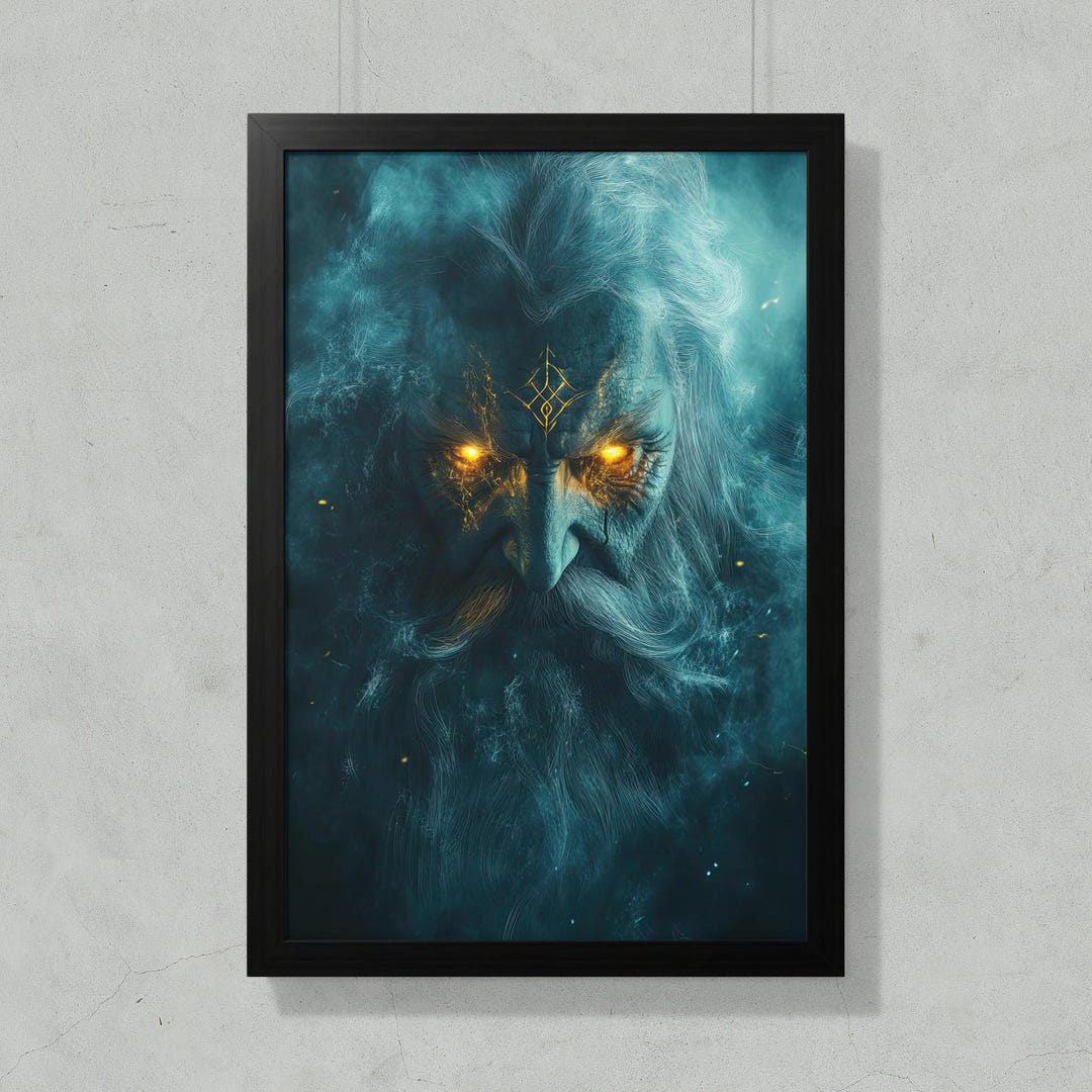 Mythical God Digital Wall Art, Fantasy Deity Print, Powerful Figure ...