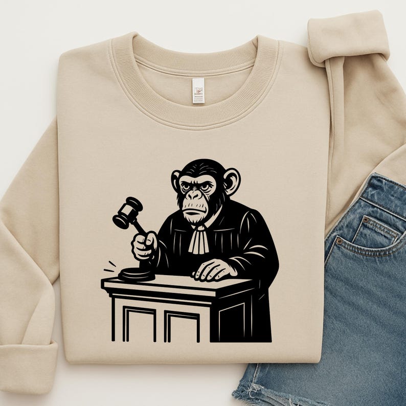Monkey Judge SVG PNG JPG – Funny Monkey in Court Clipart, Legal Animal ...