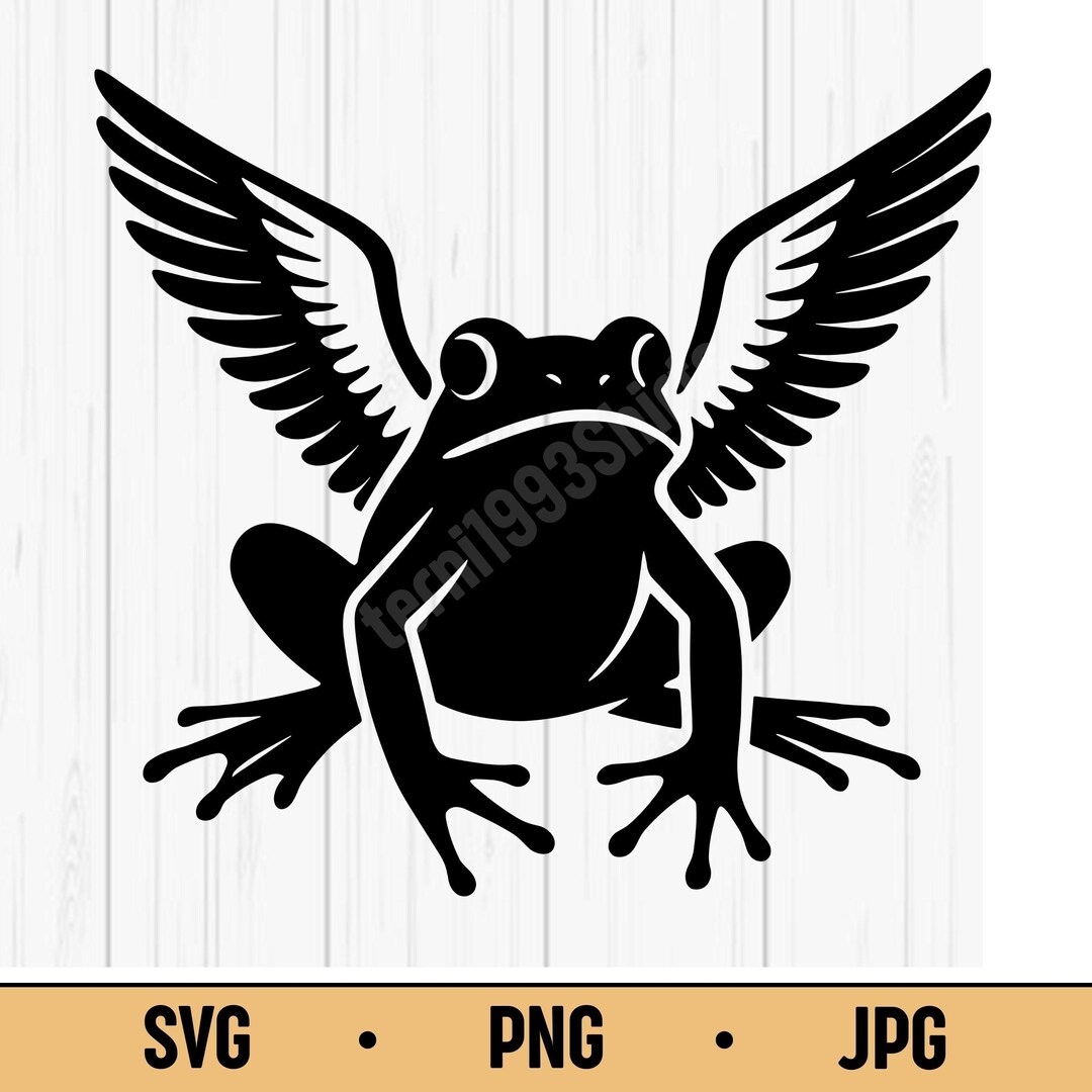 Flying Frog SVG PNG JPG – Funny Frog With Wings, Cartoon Fantasy Animal ...