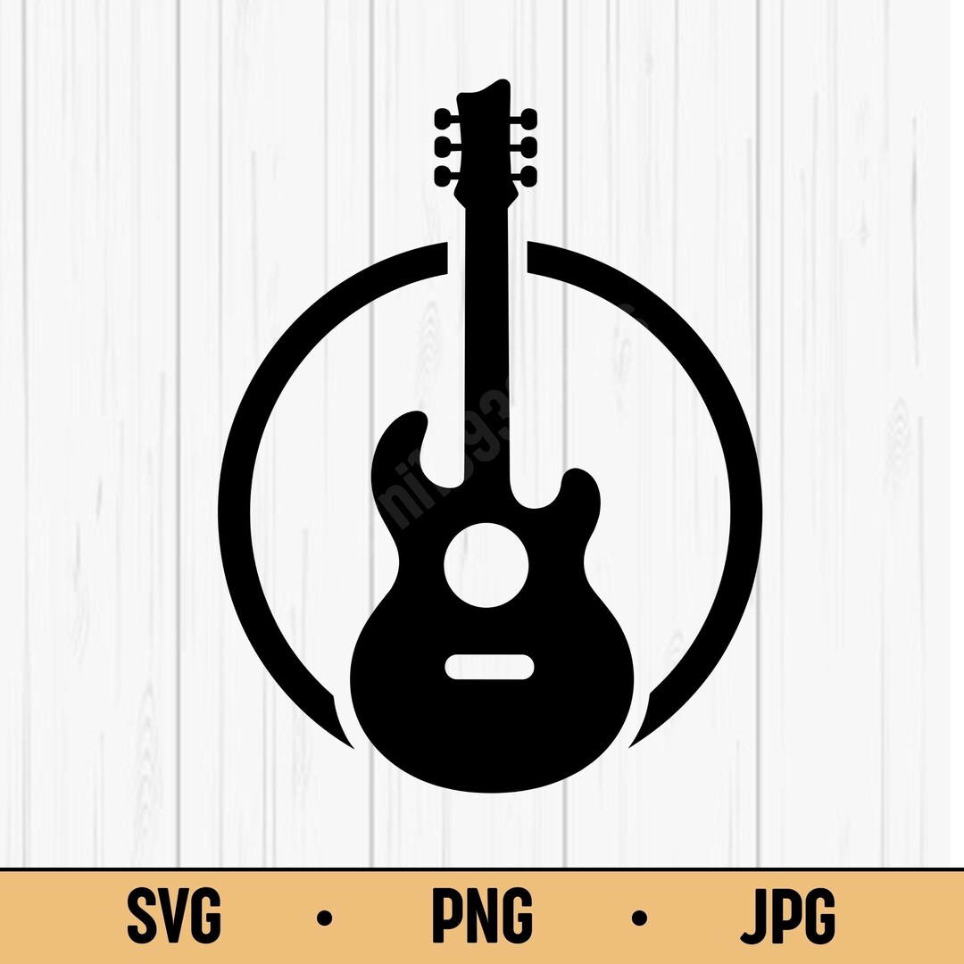 Guitar Logo SVG PNG JPG – Musical Instrument Symbol Vector, Digital ...