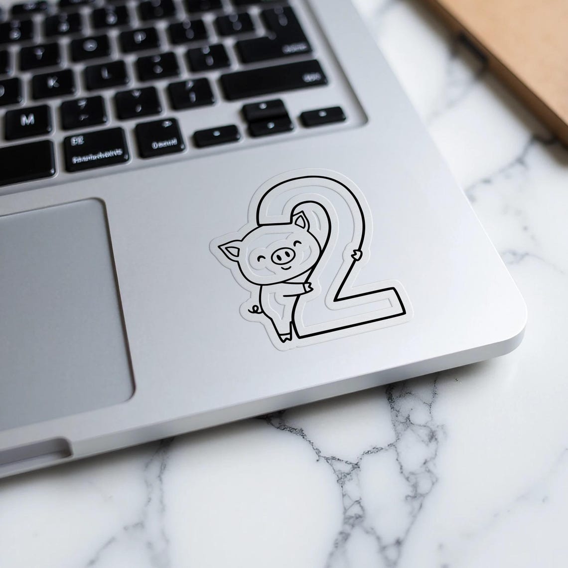 Pig Number Two Digital Files, Cute Animal Number 2 SVG, Number Two ...