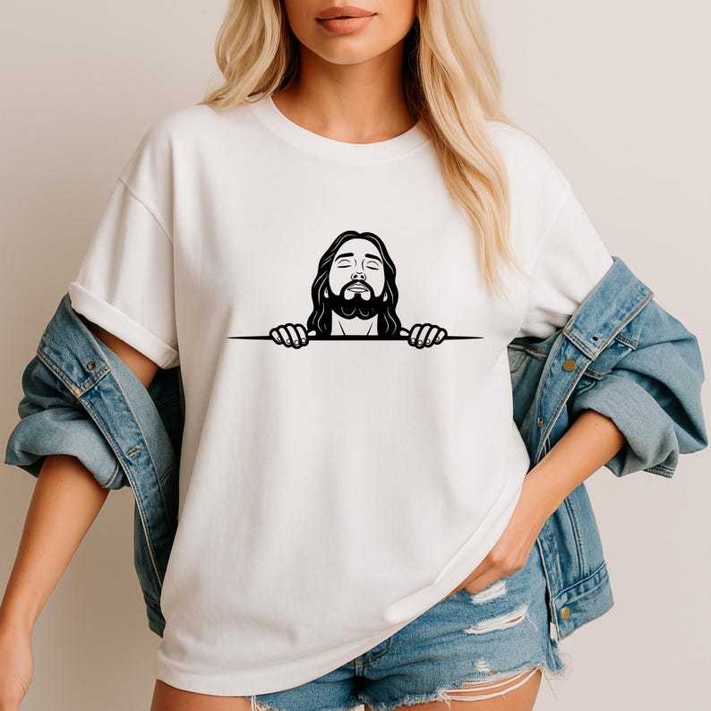 6 Peeking Jesus Svg Png Dxf Eps Pdf Bundle - Funny Religious Christian ...