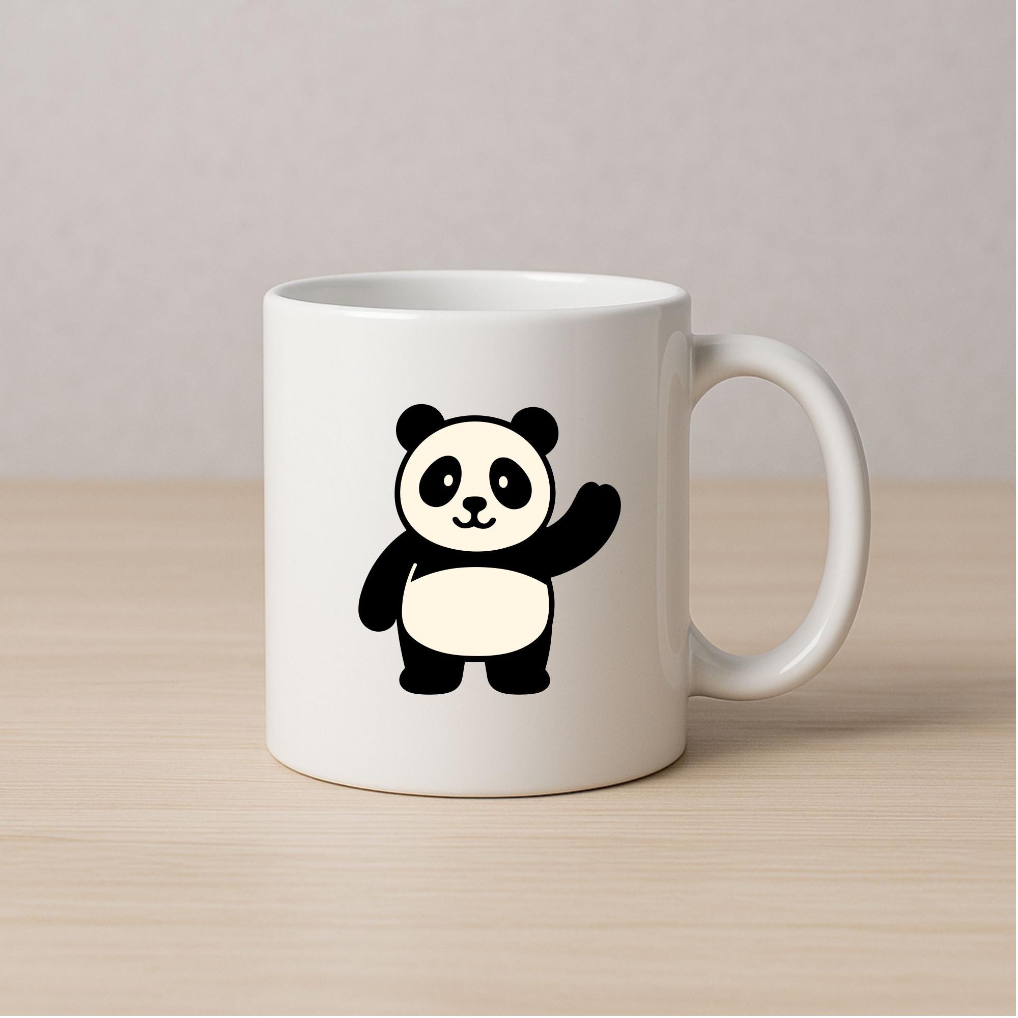 Waving Panda SVG PNG JPG – Cute Panda Waving Hand, Kawaii Animal Vector ...