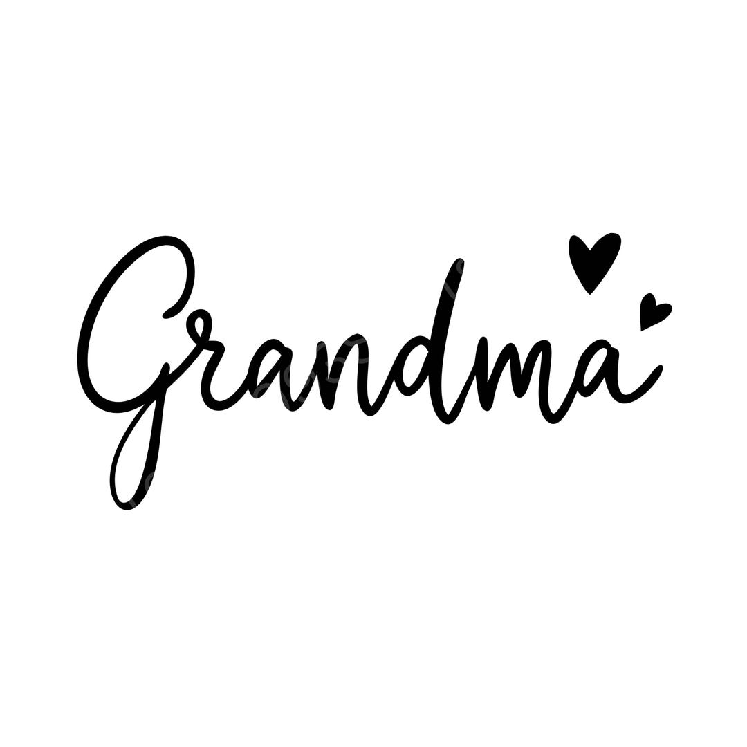 Grandma SVG, PNG, JPG, Grandma Typography Lettering With Hearts ...