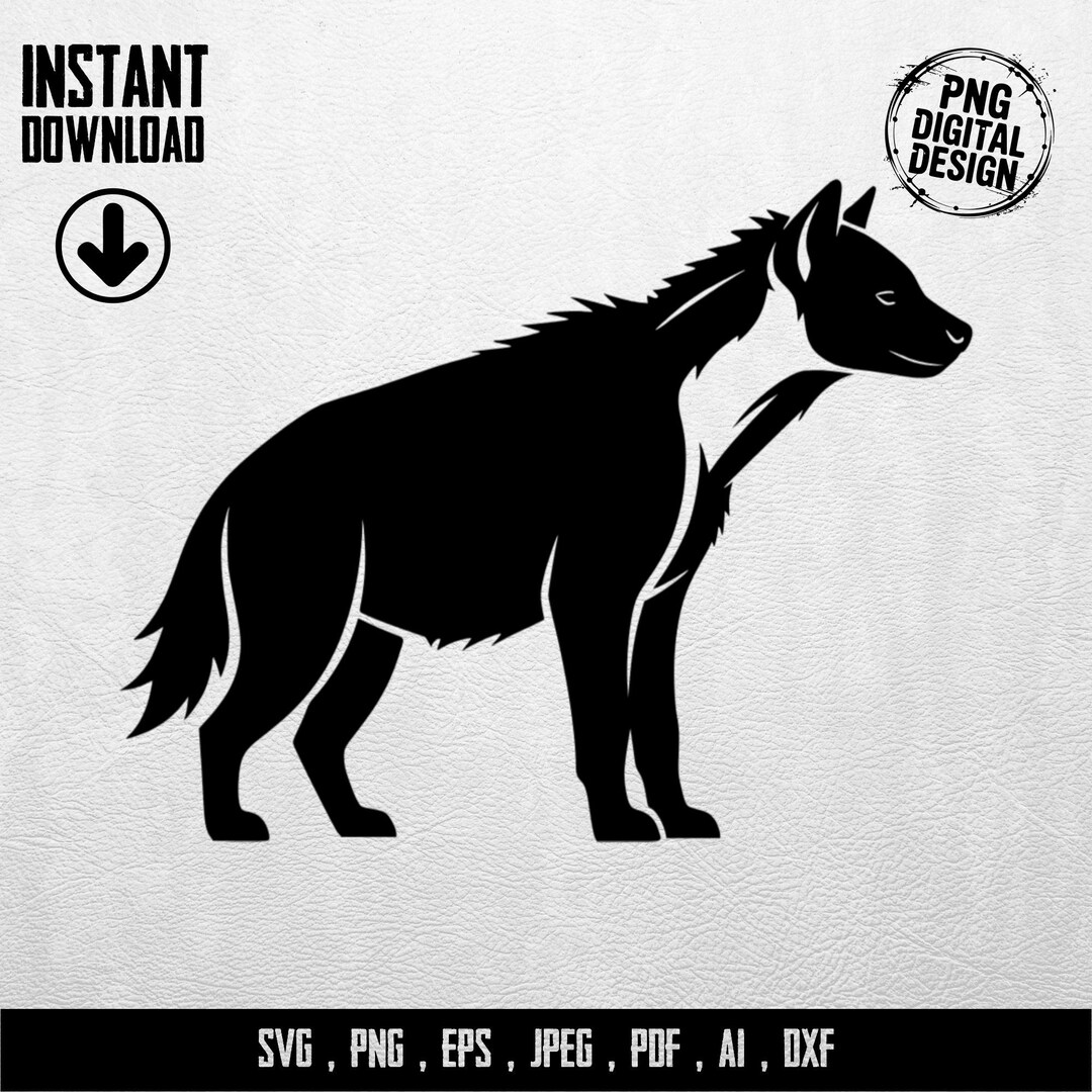 Hyena Silhouette Digital Design, Vector Clipart, Cut Files for Cricut ...