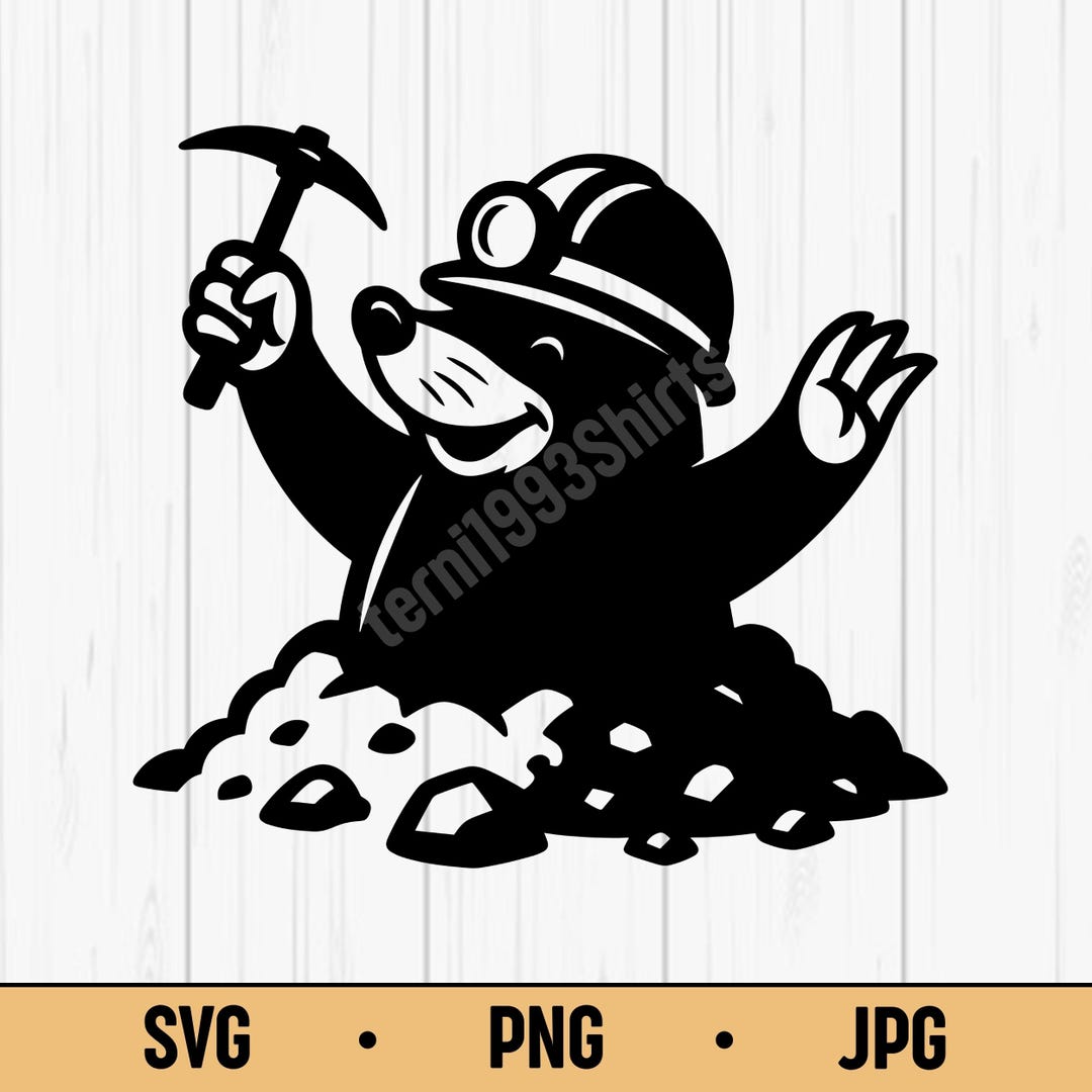 Digging Mole SVG PNG JPG – Funny Cartoon Mole Vector, Digital Download ...