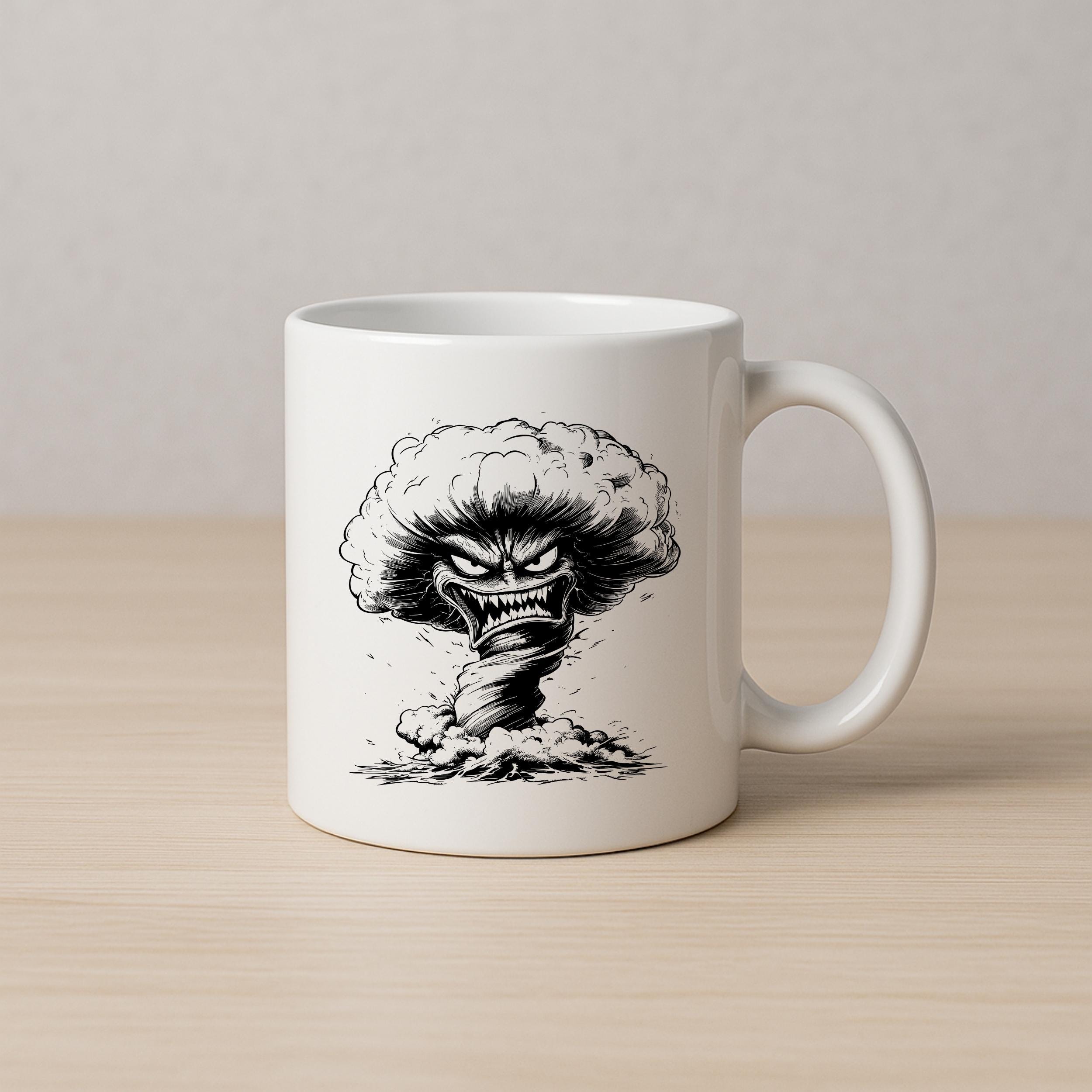 Angry Tornado SVG PNG JPG – Cartoon Twister Face Clipart, Funny Cyclone ...