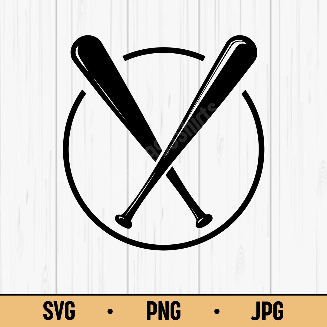 Baseball Bats Logo SVG PNG JPG – Crossed Sports Icon Vector, Digital ...