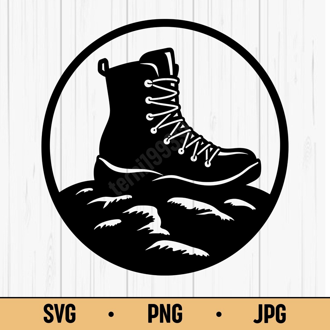Hiking Boot Logo SVG PNG JPG – Adventure Shoe Icon Vector, Digital ...