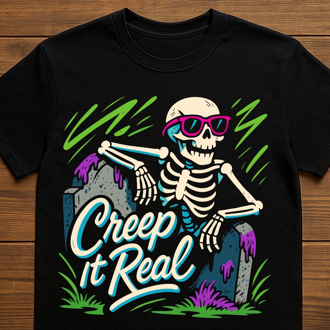 Creep It Real SVG PNG – Funny Skeleton Halloween Vector, Digital ...