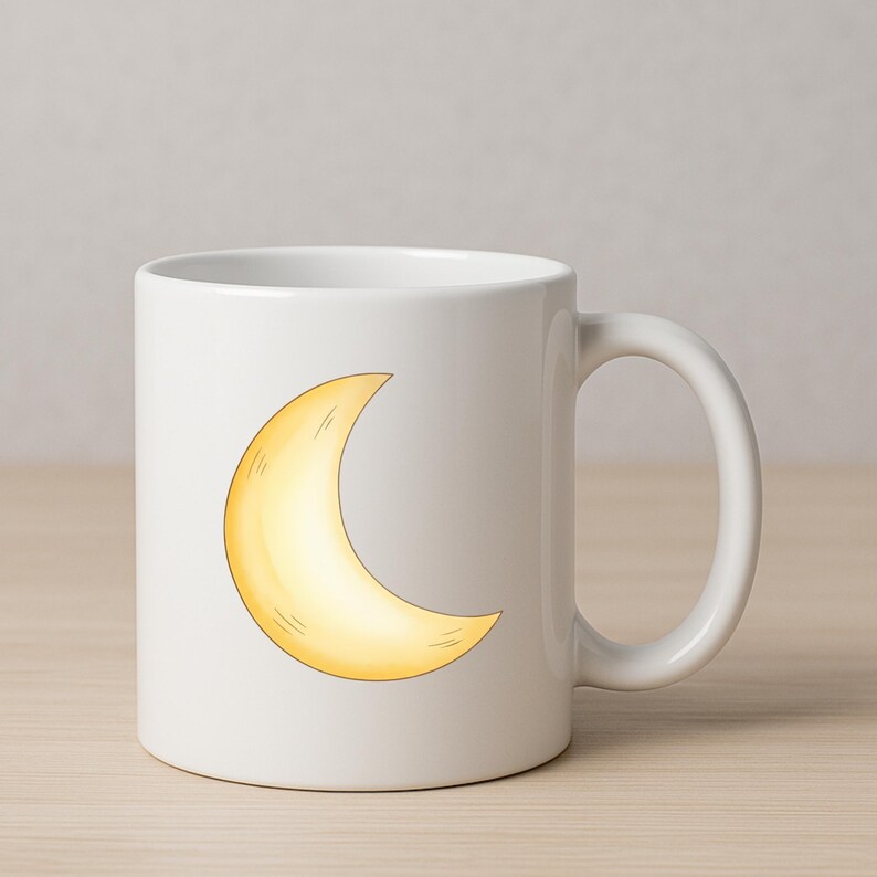 Crescent Moon PNG Watercolor Night Sky Clipart Celestial Illustration ...