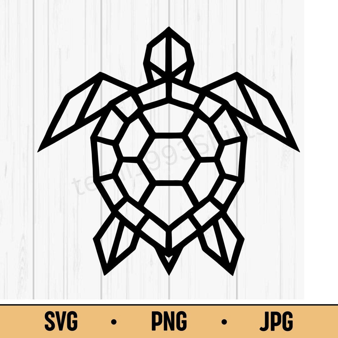 Geometric Turtle SVG PNG JPG – Polygon Sea Turtle Vector, Abstract ...