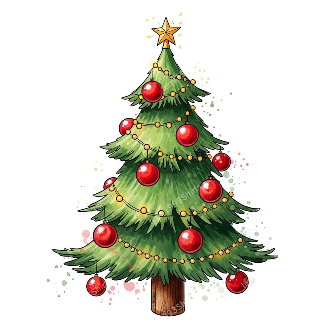 15 Christmas Trees Watercolor Clipart Bundle - Christmas Tree JPG ...