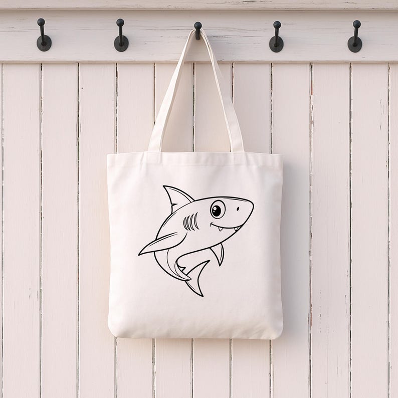 Cute Cartoon Shark SVG PNG – Smiling Shark Clipart for Kids, Ocean ...