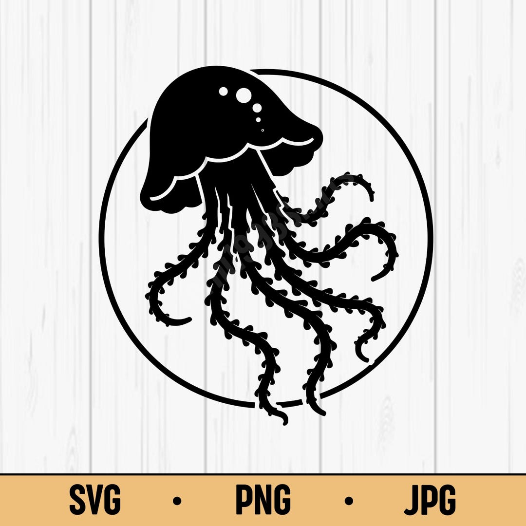 Jellyfish Logo SVG PNG JPG – Underwater Creature Vector, Digital ...