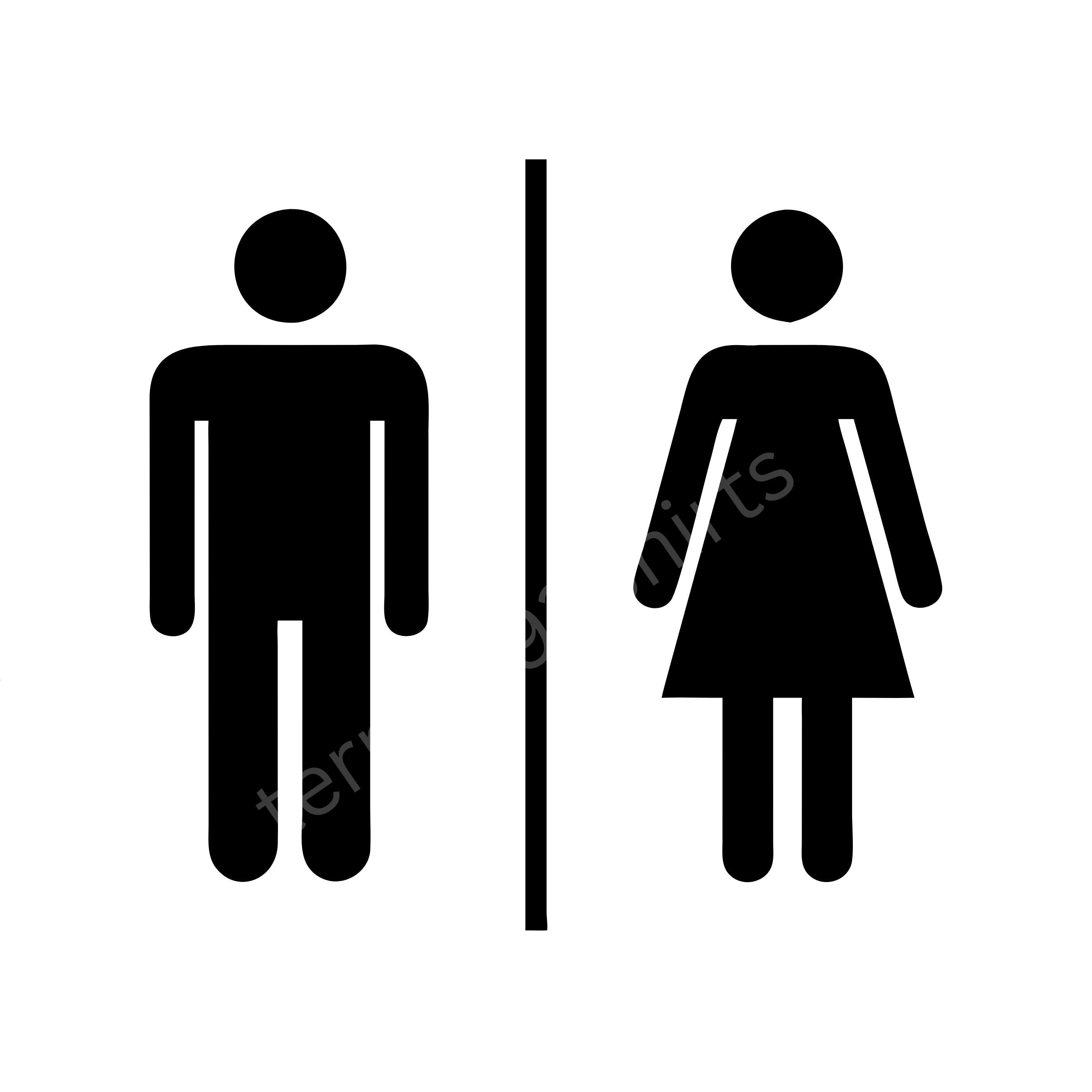 Restroom Toilet Sign Svg Png Jpg – Bathroom Symbol Clipart, Digital ...